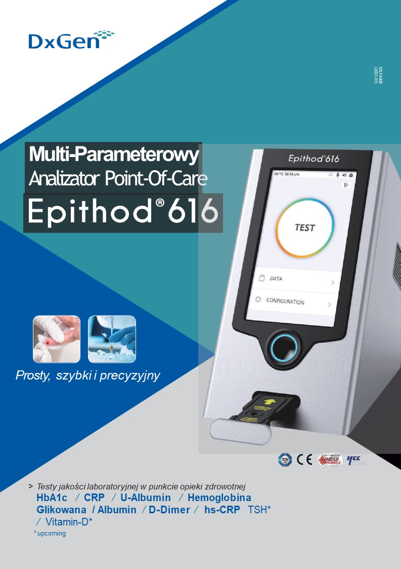 DxGen Epithod 616 Analizator - HbA1c CRP D-Dimer U-Albumin - MEDMESS